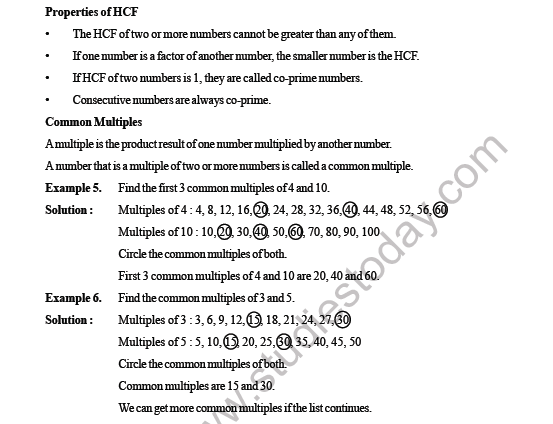 CBSE Class 4 Maths HCF and LCM Worksheet CBSE Class 4 Maths HCF and LCM Worksheet